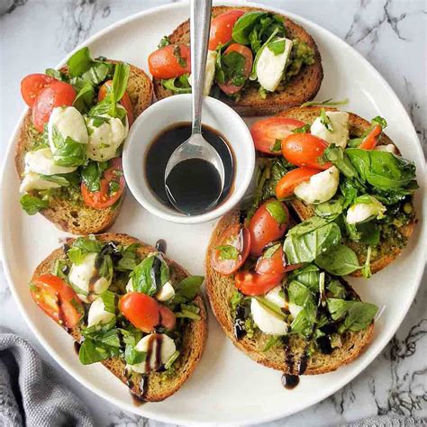 Caprese Bruschetta Tomato Mozzarella Bruschetta Sweet Caramel Sunday