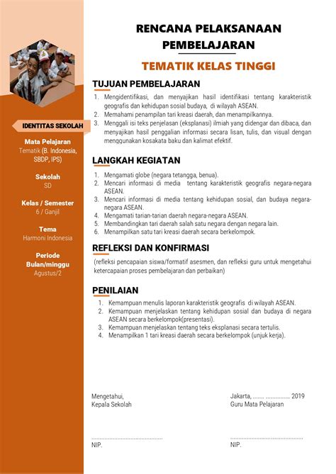 Contoh Rpp Sd 1 Lembar Idsch Id