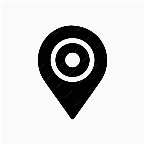 색 배경에 검은색 핀 위치 아이콘 프리미엄 벡터