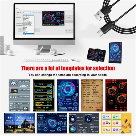 goshyda computer temp monitor 3 5in ips usb mini screen pc sensor