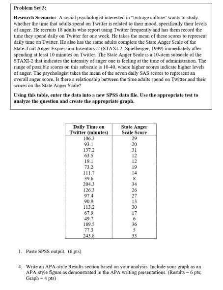 Solved Problem Set 3 Research Scenario A Social Chegg Com