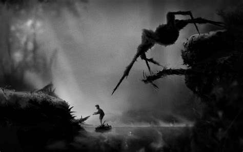 배경 화면 햇빛 검은 비디오 게임 단색화 어두운 어린이 하늘 사진술 림보 거미 구름 어둠 스크린 샷