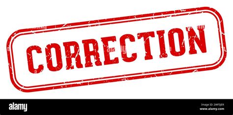 Correction Stamp Correction Rectangular Stamp Isolated On White