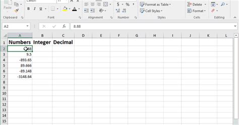 Extracting Integer And Decimal Portion From A Number In Different Cells