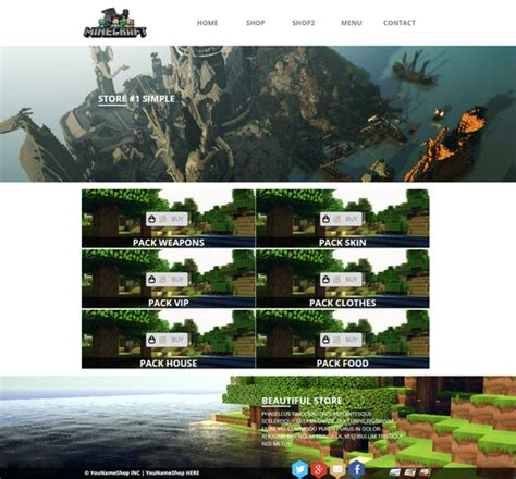 Minecraft Server Website Template [html Css] Art Shops Shops And