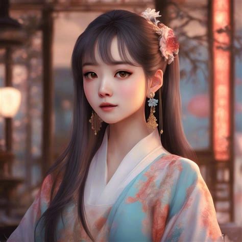 Premium Ai Image Cutest Chinese Girl Wearing Traditional Folk
