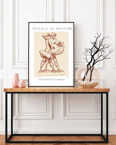 Theseus And Minotaur Greek Myth Poster Minotaur Art Etsy