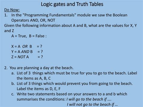 L Logic Gate Truth Tables Student Pdf