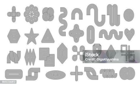 추상적인 미니멀리즘 기하학적 요소를 젠 아치 보헤미안 실루엣으로 설정하세요 배경 주제에 대한 스톡 벡터 아트 및 기타 이미지 배경 주제 개체 그룹 건강관리와 의술