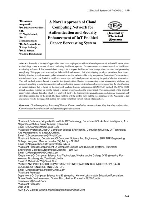 Pdf A Novel Approach Of Cloud Computing Network For Authentication