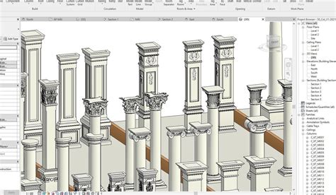 3d Model 50 Neoclassical Architectural Columns Built With Revit Vr Ar