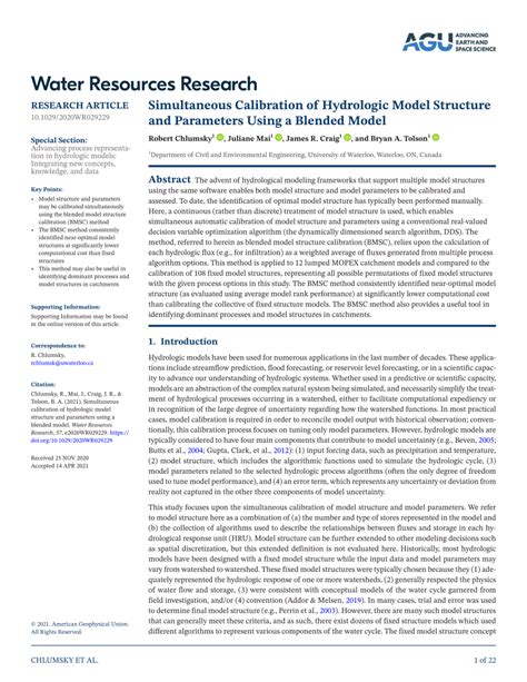 Simultaneous Calibration Of Hydrologic Model Structure And Parameters