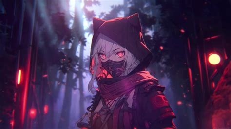 Cyberpunk Anime Girl Rainy City Street Live Wallpaper Moewalls