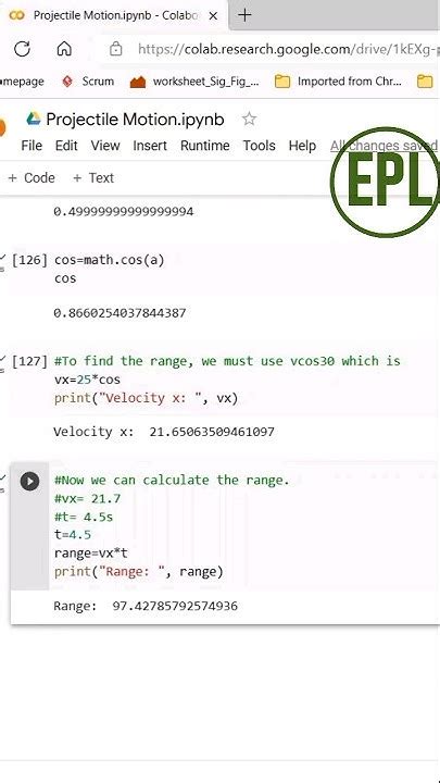 Projectile Motion Calculation Using Python Part 1 Shorts Youtube