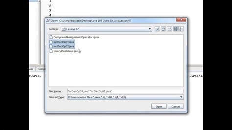 Java Level 1 Using Dr Java Lesson 07 Compound Assignment Inc And Dec