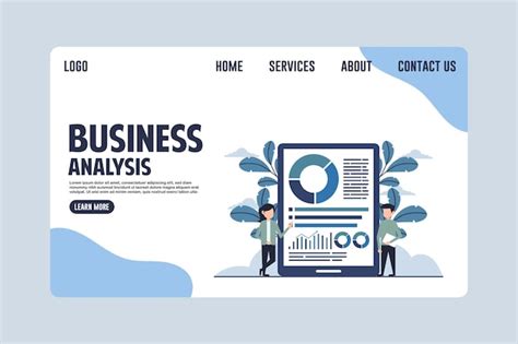 Premium Vector Professional Business Analysis Webpage Design Illustration