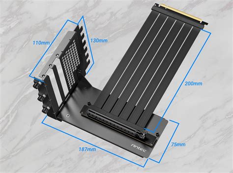 Antec 200mm Gpu Riser Cable Kit Pcie 4 0 Rtx40 Black At Rcvb Bk200 Pcie4 Rtx40 Mwave