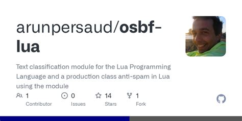 github arunpersaud osbf lua text classification module for the lua