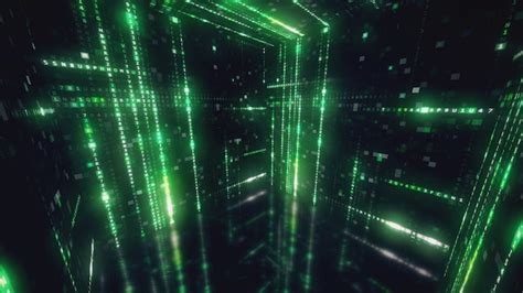 Premium Photo Rotating Cube With Hexadecimal Machine Code Abstract