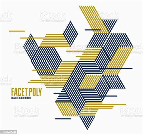 큐브와 삼각형격리 복고풍 스타일의 그래픽 요소선형 스트라이프 추상 벡터 차원 3d 배경 포스터 또는 배너 표지 또는 광고용 템플릿입니다 0명에 대한 스톡 벡터 아트 및 기타
