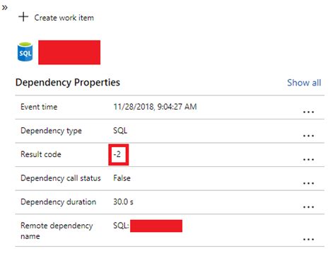 Azure Application Insights Sql Dependency Result Code 2 Stack Overflow