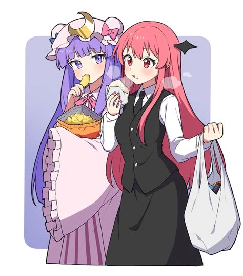 Patchouli Knowledge And Koakuma Touhou Drawn By Miz Mizillustration