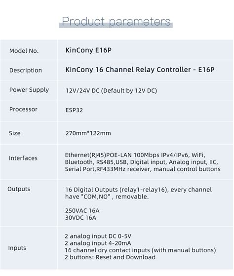 16ch Esp32 Poe Ethernet Relay Module Kincony E16p Smart Home Automation Kincony