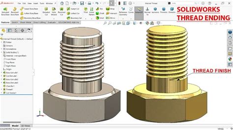 Solidworks Thread Ending Tutorial External And Internal Thread