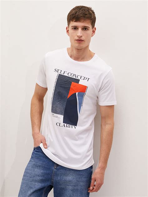 პრინტიანი დავარცხნილი ბამბის მოკლესახელოიანი მაისური S1cn75z8 Rml S1cn75z8 Rml Lc Waikiki