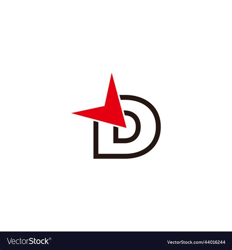 Letter D Click Cursor Symbol Logo Royalty Free Vector Image