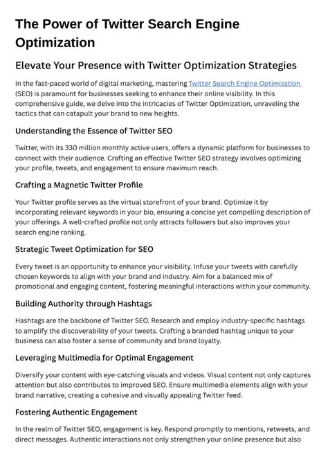 Ppt The Power Of Twitter Search Engine Optimization Powerpoint