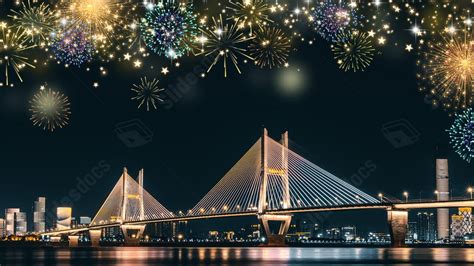 Festive Night Building Fireworks Sky Beautiful Powerpoint Background For Free Download Slidesdocs