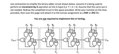 Solved Use Contraction To Simplify The Binary Adder Circuit