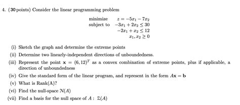 solved 4 30 points consider the linear programming