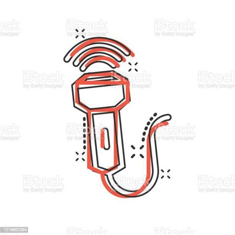 만화 스타일의 초음파 아이콘입니다 흰색 고립 된 배경에 스캐너 장비 만화 벡터 일러스트 레이션 초음파 스플래시 효과 비즈니스 개념입니다 건강 진단에 대한 스톡 벡터 아트 및