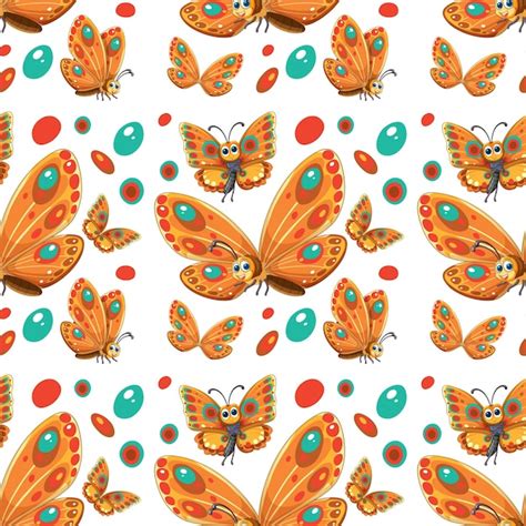 Free Vector Colorful Butterfly Pattern Vector Illustration