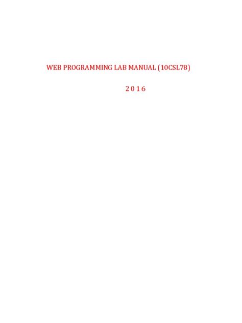 Web Lab Manual Nhce Updated Pdf Xhtml Html