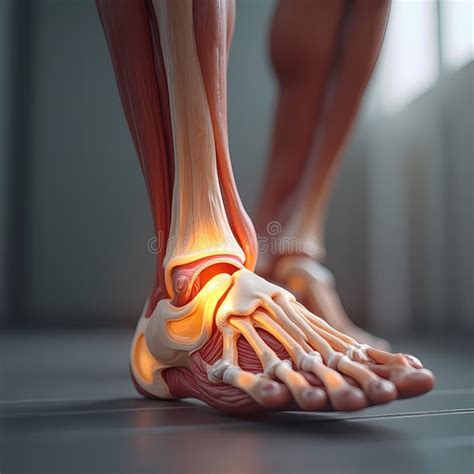 Human Foot Anatomy Bone And Muscle Structure Stock Illustration