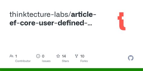 Github Thinktecture Labsarticle Ef Core User Defined Fields And Tables