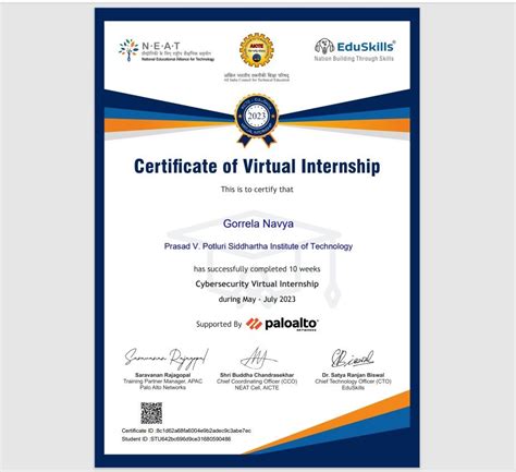 Navya Gorrela On Linkedin Cybersecurity Virtualinternship Eduskills