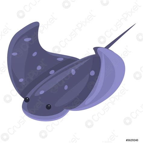 Icono De La Mantarraya De Agua Estilo De Dibujos Animados Vector De