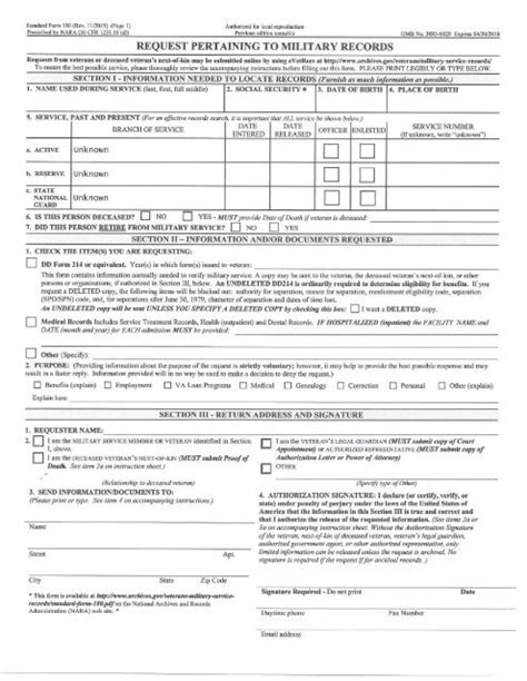 Free Sf 180 Form Fillable Printable Forms Free Online