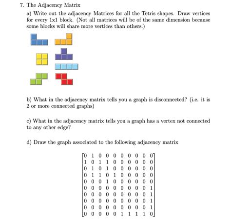 Solved 7 The Adjacency Matrix A Write Out The Adjacency Chegg Com