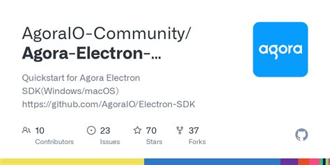 github agoraio community agora electron quickstart quickstart for agora electron sdk windows