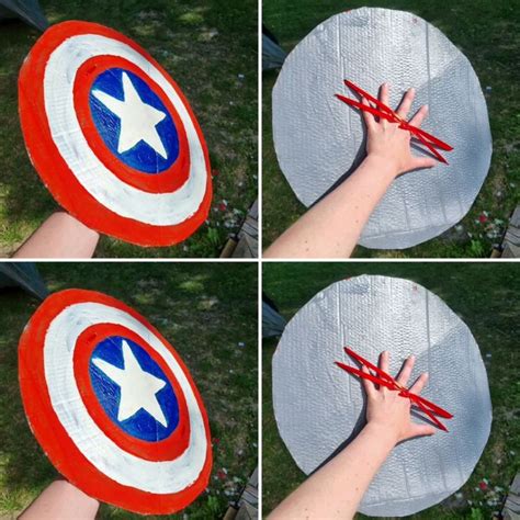 Diy Captain America Shield Out Of Carboard And Ribbon Captain America Shield Diy Hero Crafts