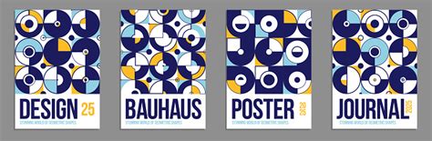 바우하우스 스타일의 기하학적 벡터 포스터 및 표지 광고 시트 레이아웃 기술 엔지니어링 스타일 모양 기계 브로셔 또는 책 표지