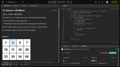 Day 41 Of 100daysofcode Challenge Search A Matrix Aryan Gupta