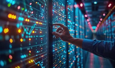 Network Engineers Collaborating In A Data Center With World Maps