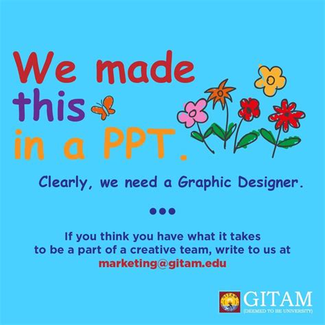 Gitam Deemed University On Linkedin Gitamishiring Gitam Graphicdesigner Creative Marketingjobs