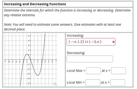 solved increasing and decreasing functionsdetermine the